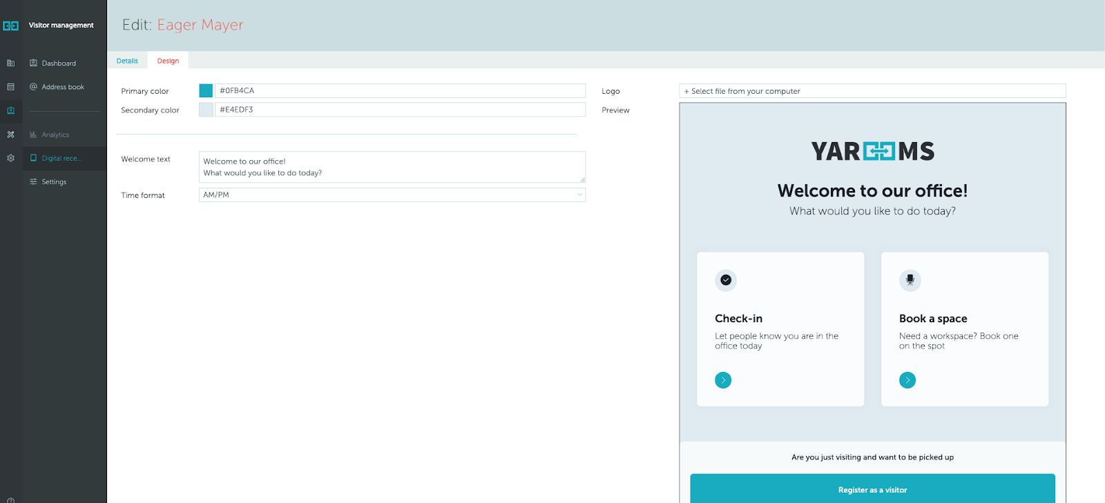 How to set up a reception device