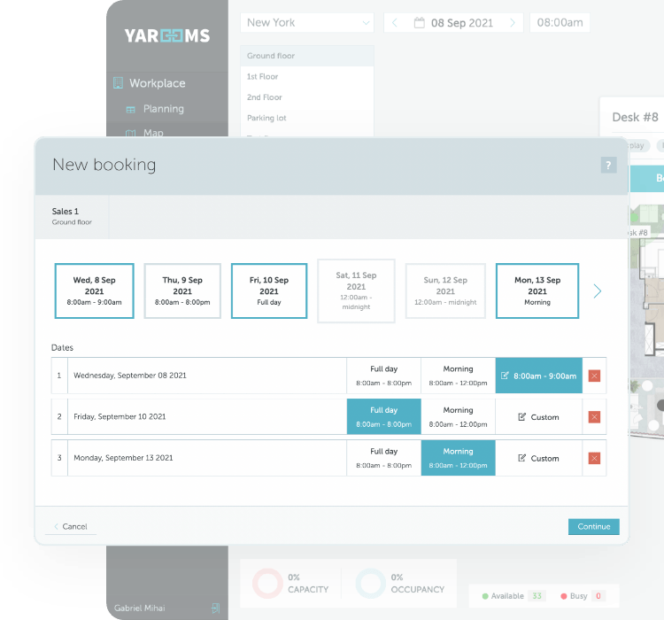 Desk booking software for hybrid workplaces