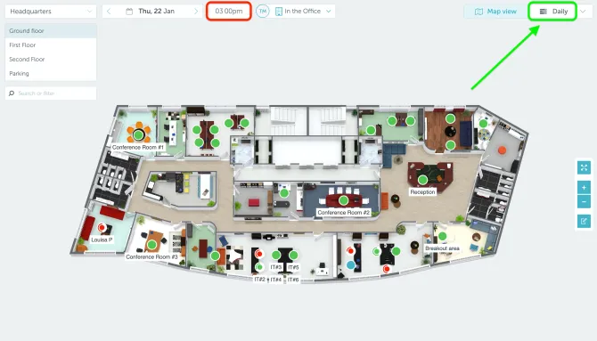 Space Availability in the Map View: What's | YAROOMS Help Center